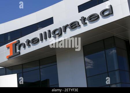 A logo sign outside of the headquarters of Intelligrated in Mason, Ohio ...