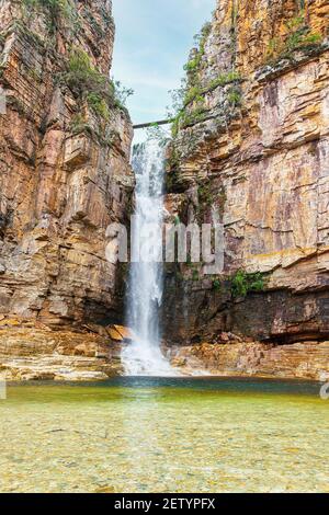 Canyons of Furnas waterfall at Capitólio MG, Brazil. Waterfall between ...