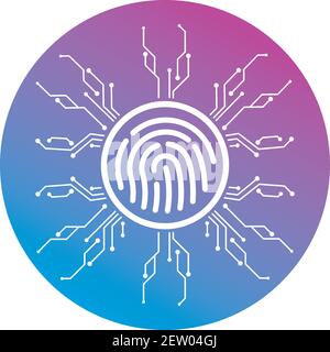 Circuit key fingerprint scanner. Scan biometric fingermark electronic verification and ...