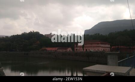 Evening view of lake near brahmagiri parvat, Trimbak city Nashik ...