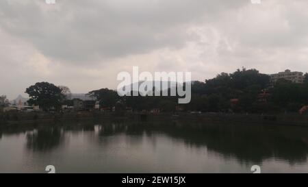 Evening view of lake near brahmagiri parvat, Trimbak city Nashik ...