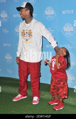 (L-R) Tyga and Son King Cairo arrives at Netflix's "True And The ...