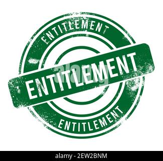 Entitlement - green grunge stamp Stock Photo - Alamy