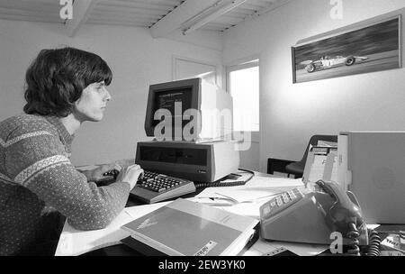 March Engineering racing car constructor in Bicester UK 1984 Stock ...