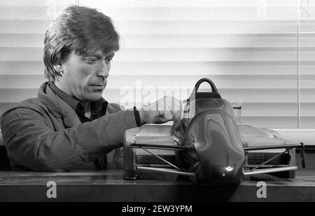 March Engineering racing car constructor in Bicester UK 1984 Stock ...