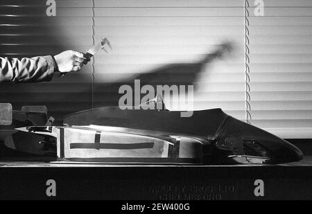 March Engineering racing car constructor in Bicester UK 1984 Stock ...