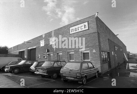 March Engineering racing car constructor in Bicester UK 1984 Stock ...
