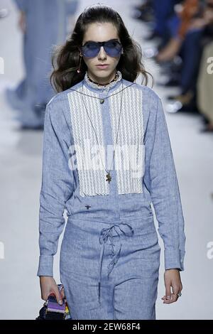 Model Madeleine Knighton walks on the runway during the Olivier ...