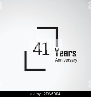 41 Year Anniversary Vector Template Design Illustration Blue Elegant ...