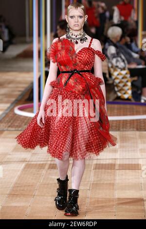 Model Betsy Teske walks on the runway during the Alexander McQueen ...
