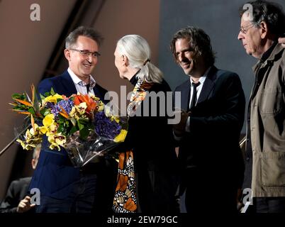 HOLLYWOOD - OCTOBER 9: (L-R) Brett Morgen, Grub van Lawick, Merlin Van ...