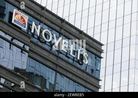 A logo sign outside of the headquarters of Novelis Inc., in Atlanta ...