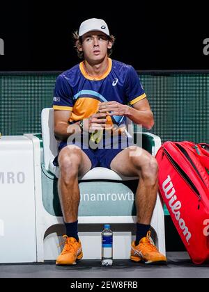 Alex De Minaur of Australia during a practice session on day eleven of ...