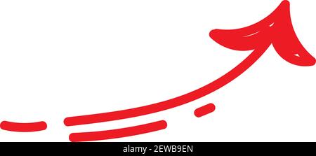 Orientational red arrow, illustration, vector on white background Stock ...