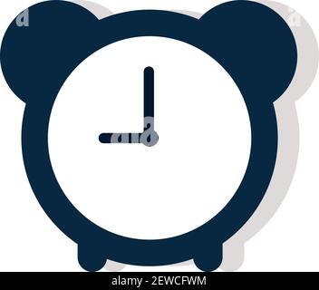 Blue alarm clock, illustration, vector on a white background Stock ...