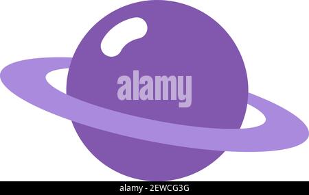 Purple planet, illustration, vector on white background Stock Vector ...