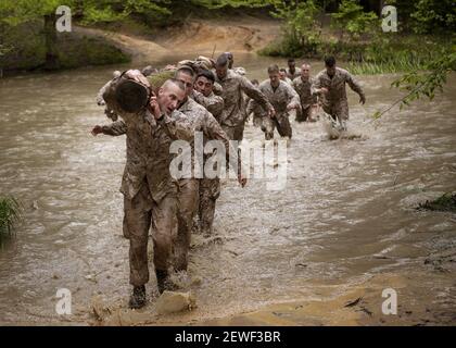 U.S. Marines with Officer Candidate School (OCS) celebrate the 50th ...