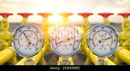 Illustration of a barometer and pipe Stock Photo - Alamy