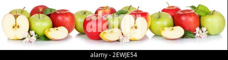 Isolated apples. Collection of red apples, top and bottom view ...