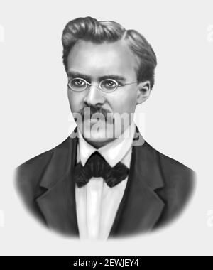 Friedrich Nietzsche (1844-1900), German philosopher, oil on canvas ...