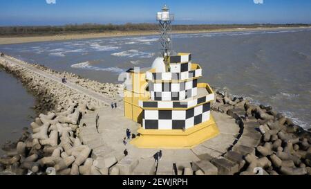 Lighthouse Punta Sabbioni from above,aerial view Stock Photo - Alamy