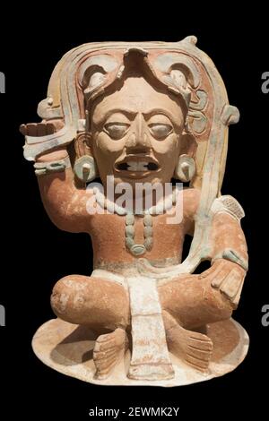 Maya urn Sun God Ahau Kinich 600 - 900 DC Mexico Guatemalan Guatemala ...
