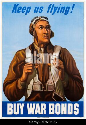 WW2 Propaganda Poster “KEEP THEM FLYING BADGE” Painting the American ...