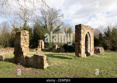 The ruins of Alvecote Priory, a former Benedictine Priory and ...