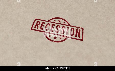 Recession stamp icons in few color versions. Global depression, recess ...