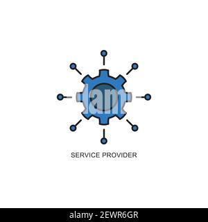 Service provider icon, color, line, outline vector sign, linear style ...