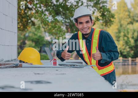 Architect Engineer soft focus design house project building ...