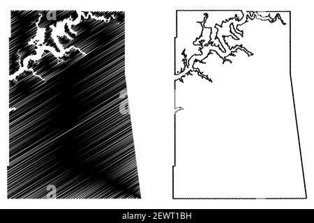 Delaware County (Oklahoma) outline map set Stock Vector Image & Art - Alamy