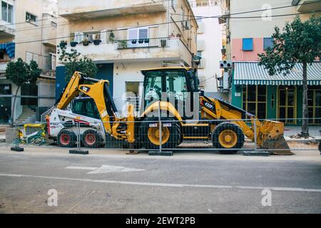 Tel Aviv Israel March 02, 2021 Unidentified people rolling through the ...