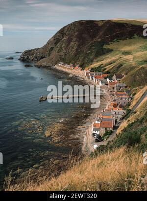 The small Scottish fishing harbour at Cove on the east coast of ...