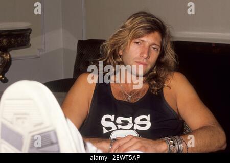 Rob Affuso from Skid Row during a photoshoot in a hotel. London, 08/10 ...
