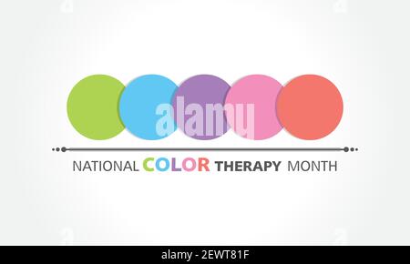 Vector illustration of National Color Therapy Month observed in March ...