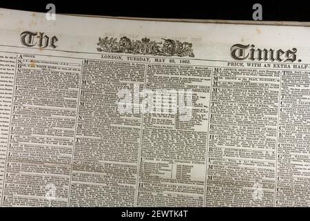 The Times newspaper masthead on the front page on Friday 24th May 1935 ...
