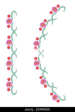 Summer bright frames of floral motifs - gerbera flowers. Cover for a ...