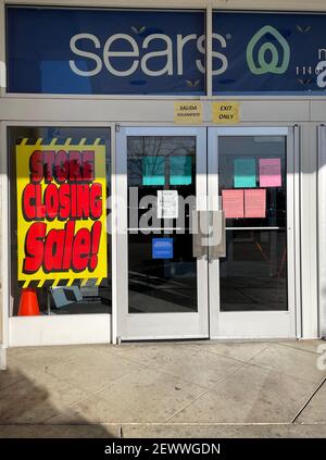 'Store Closing' signs outside of a Sears retail store location in ...