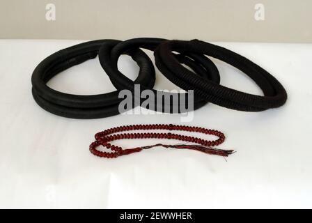 Arabic traditional clothing accessories Agal, Islamic cap and rosary ...