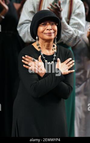Alice Walker, author of "The Color Purple," right, and Ebony Lumumba ...