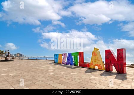 Mazatlan, Mexico-10 March, 2020: Big Mazatlan Letters at the entrance ...