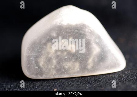 ulextite or tv rock mineral sample, white translucent stone Stock Photo ...