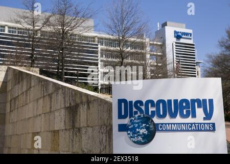 An exterior view of the headquarters of Discovery Communications in ...