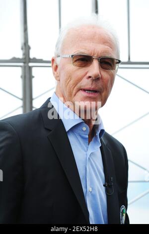The New York Cosmos legend Franz Beckenbauer lights the Empisre State ...