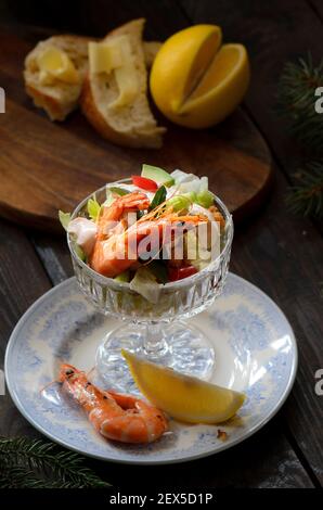 Prawn Cocktail with Marie Rose Sauce Stock Photo - Alamy