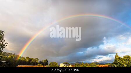 The beautiful rainbow in the city of Urubici, SC, Brazil Stock Photo ...