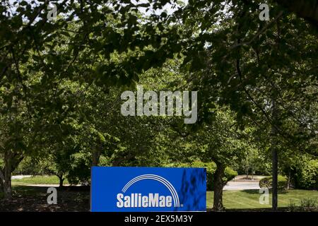 A logo sign outside the headquarters of SLM Corporation, also known as ...