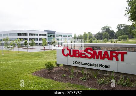 A logo sign outside the headquarters of CubeSmart in Malvern ...