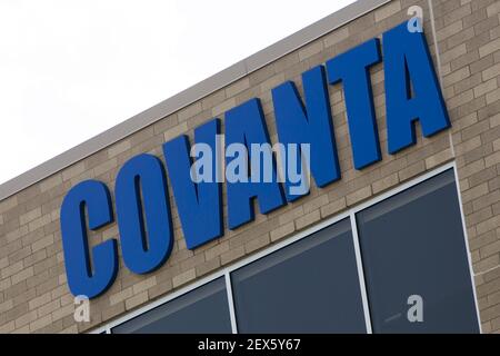 A logo sign outside of the headquarters of Covanta in Morristown, New ...